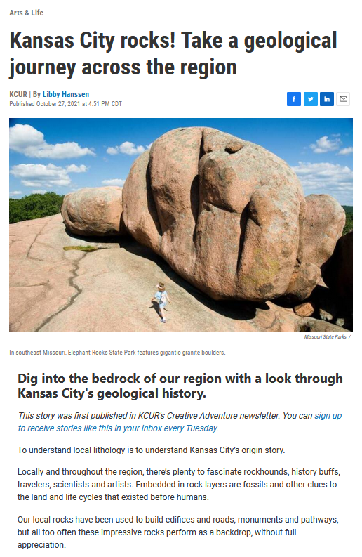 KCUR Creative Adventure #121 | Kansas City Geologic Journey – Proust ...